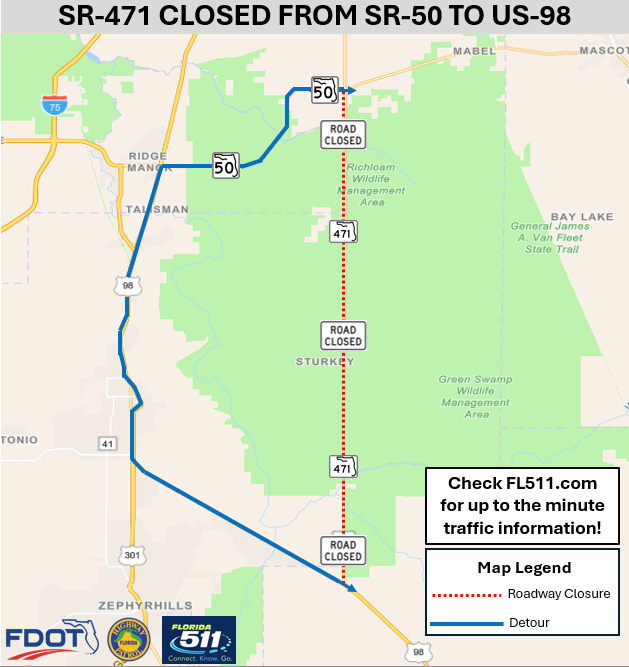 UPDATE: 21-mile section of SR 471 in Sumter County reopened after smoke ...